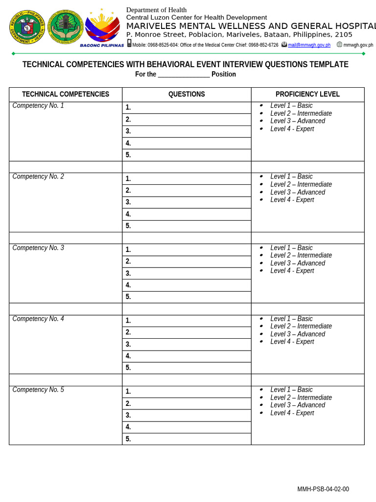MMH-PSB-04!02!00 BEI Questions Template | PDF | Chess Theory | Chess