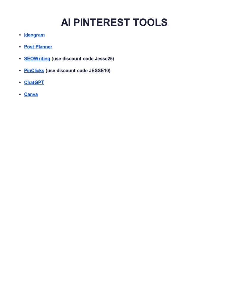 Ai Pinterest Tools | PDF