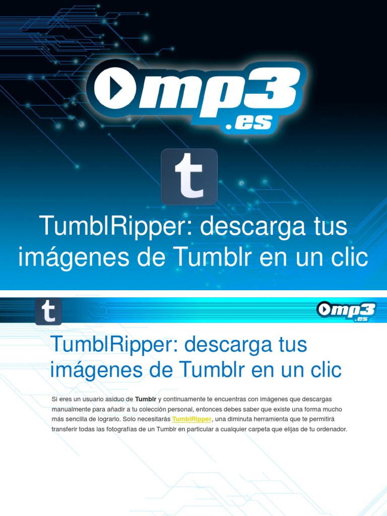 TumblRipper: Descarga Tus Imágenes de Tumblr en Un Clic | PDF | Point ...