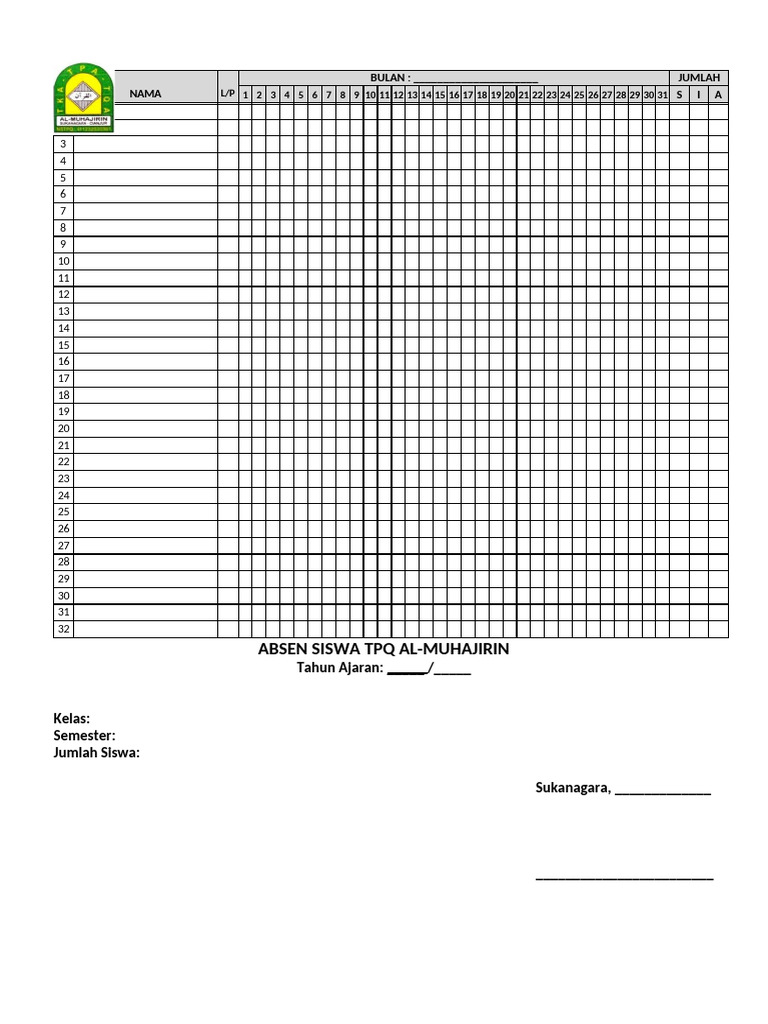 Format Absensi Ver BigBoss | PDF