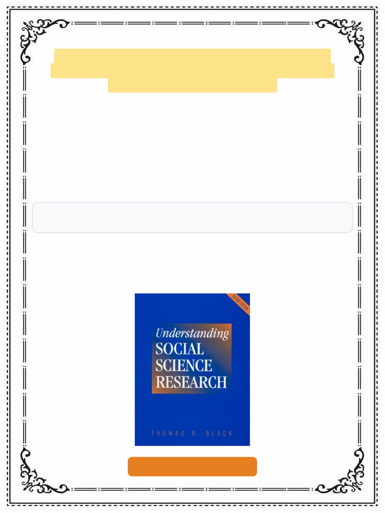 Understanding Social Science Research 2nd Edition Dr Thomas R Black ...