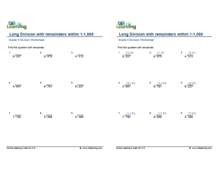 Math Grade 4 - Examples 4 | PDF
