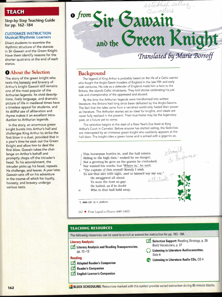 Gawain Text | PDF | King Arthur | Green Knight