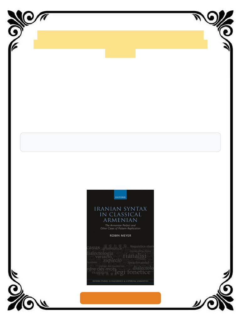 Iranian Syntax in Classical Armenian Robin. Meyer ebook text version ...