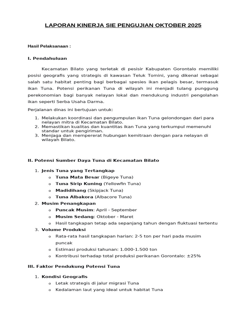 Potensi Tuna Bilato: Kinerja dan Strategi | PDF