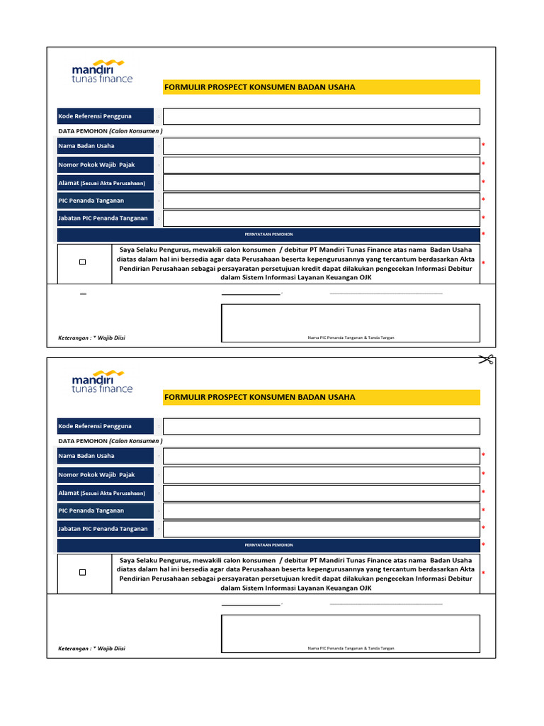Draft Form Slik | PDF