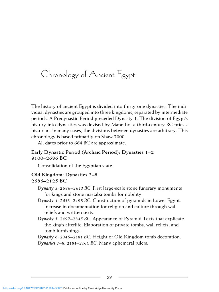 06.0 Pp Xv Xviii Chronology of Ancient Egypt | PDF | Ancient Egypt | Thebes