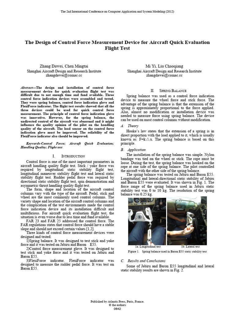 The_Design_of_Control_Force_Measurement | PDF | Aileron | Flight Test