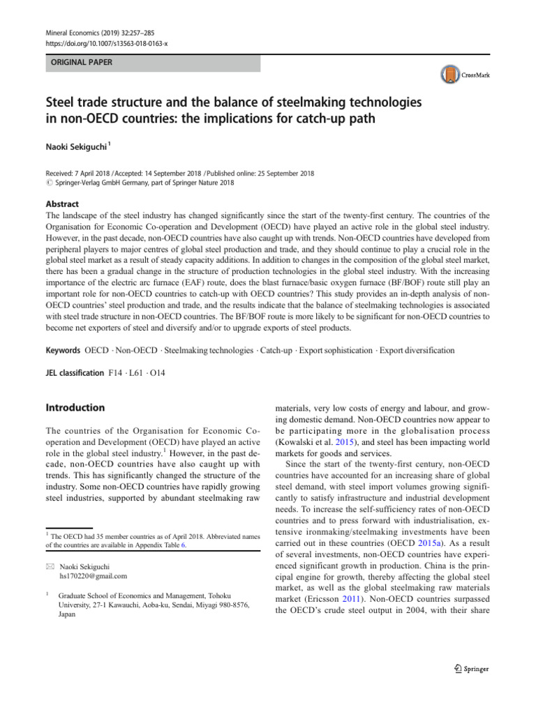 08 Dec.1 Further Reading 2 Sekiguchi2019 Steel Trade Structure and The ...