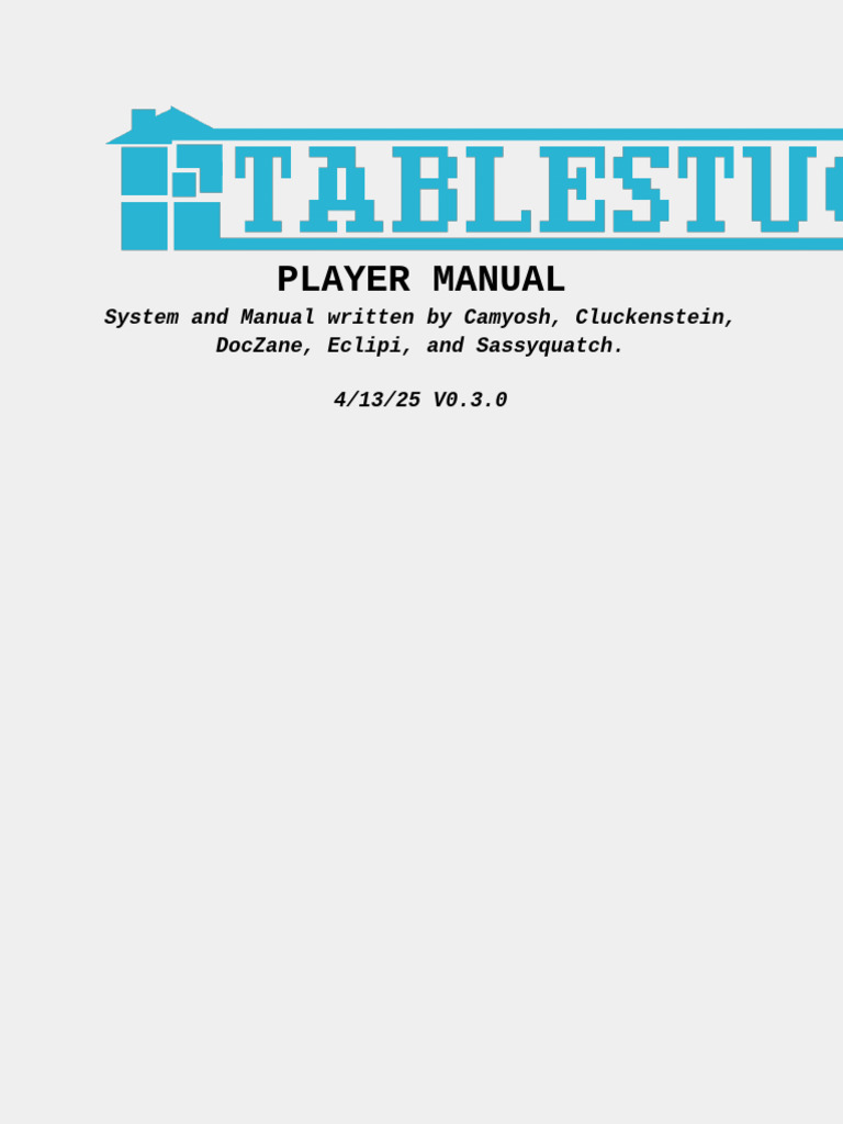 Tablestuck Player Manual Guide | PDF | Role Playing Games | Tabletop Games