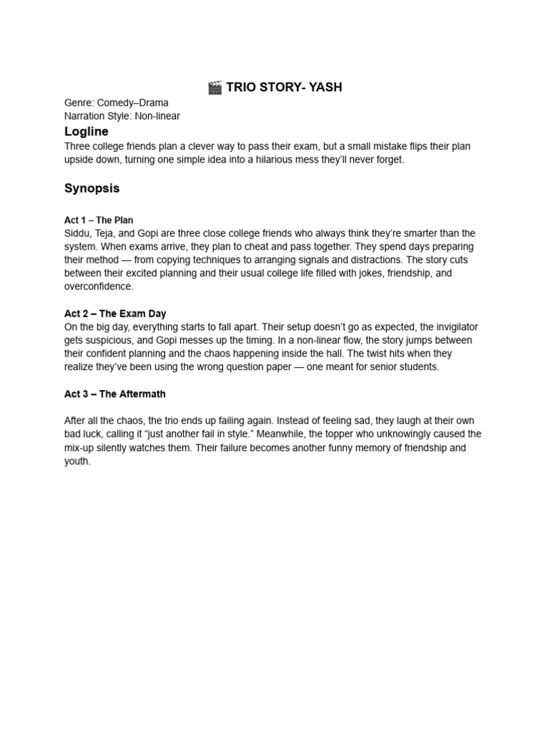 ? Trio Story - Yash | PDF