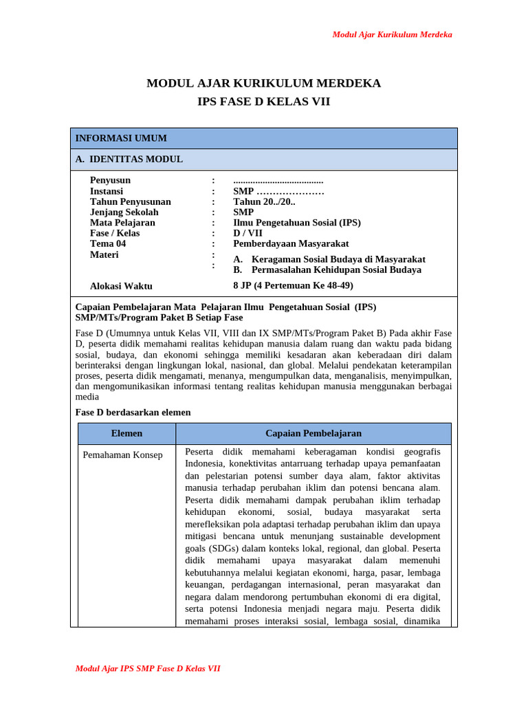 4. Modul Ajar Tema 04 | PDF