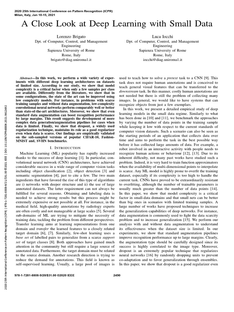 24 A Close Look at Deep Learning With Small Data | PDF | Machine ...