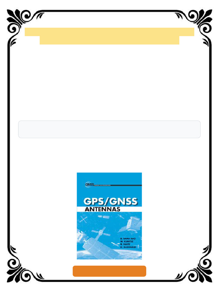 GPS GNSS Antennas 1st Edition B. Rama Rao ebook original digital ...
