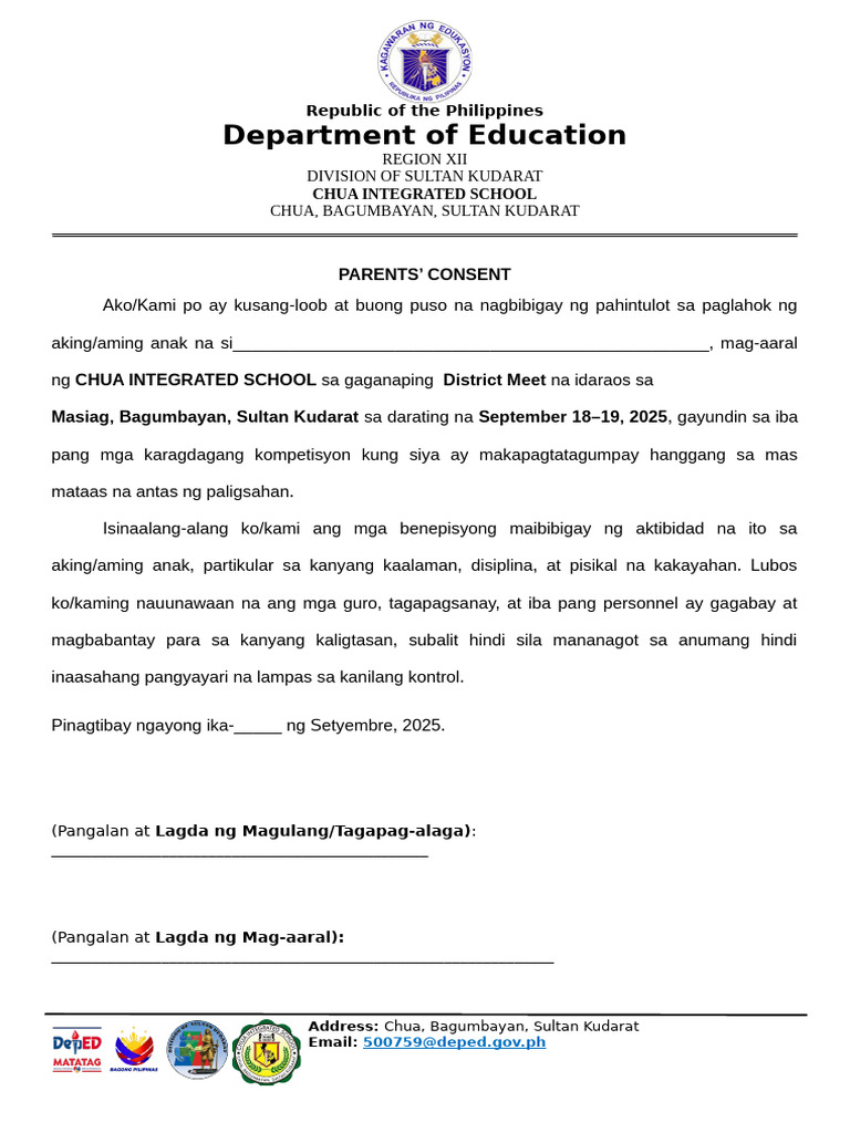 Parents Consent Form | PDF