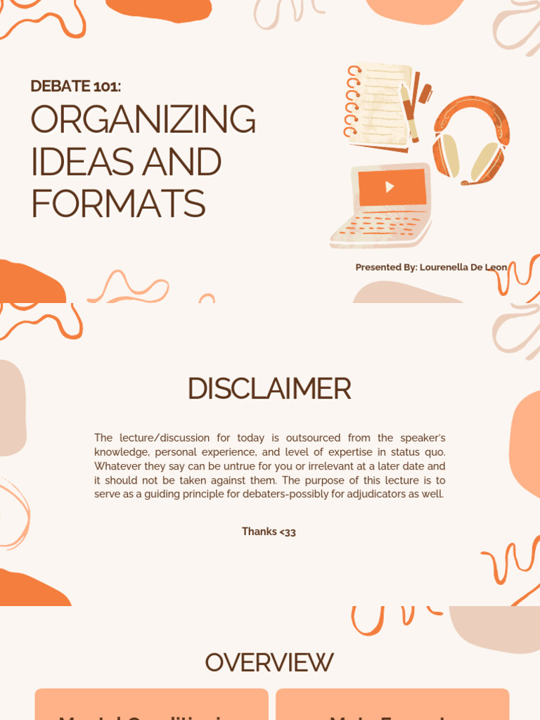 Debate 101 Organizing Ideas and Formats | PDF
