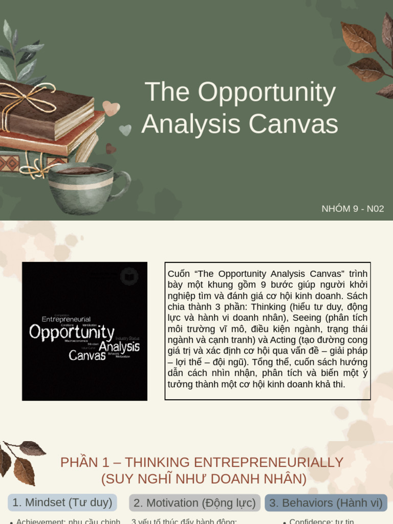 (NHÓM 9 - N02) The Opportunity Analysis Canvas | PDF