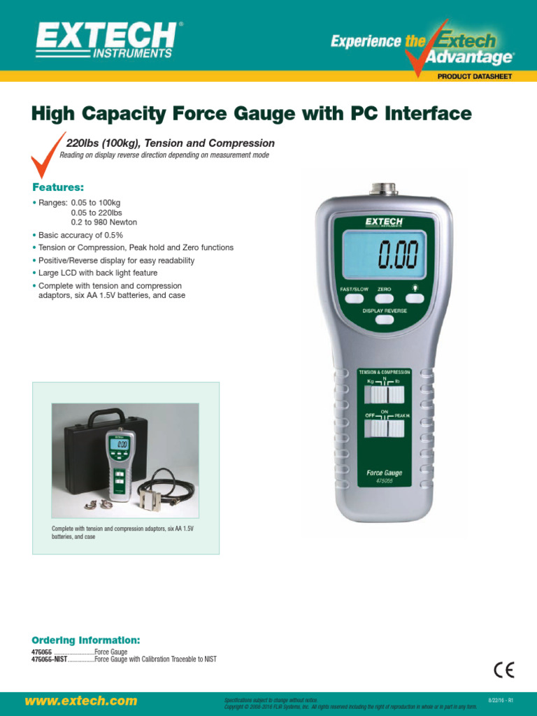 High Capacity Force Gauge Specs | PDF