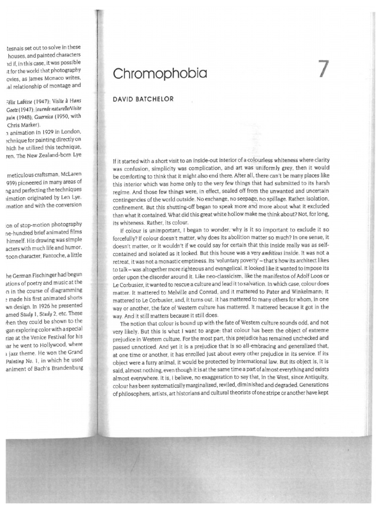 Week 7 - Batchelor Chromophobia | PDF