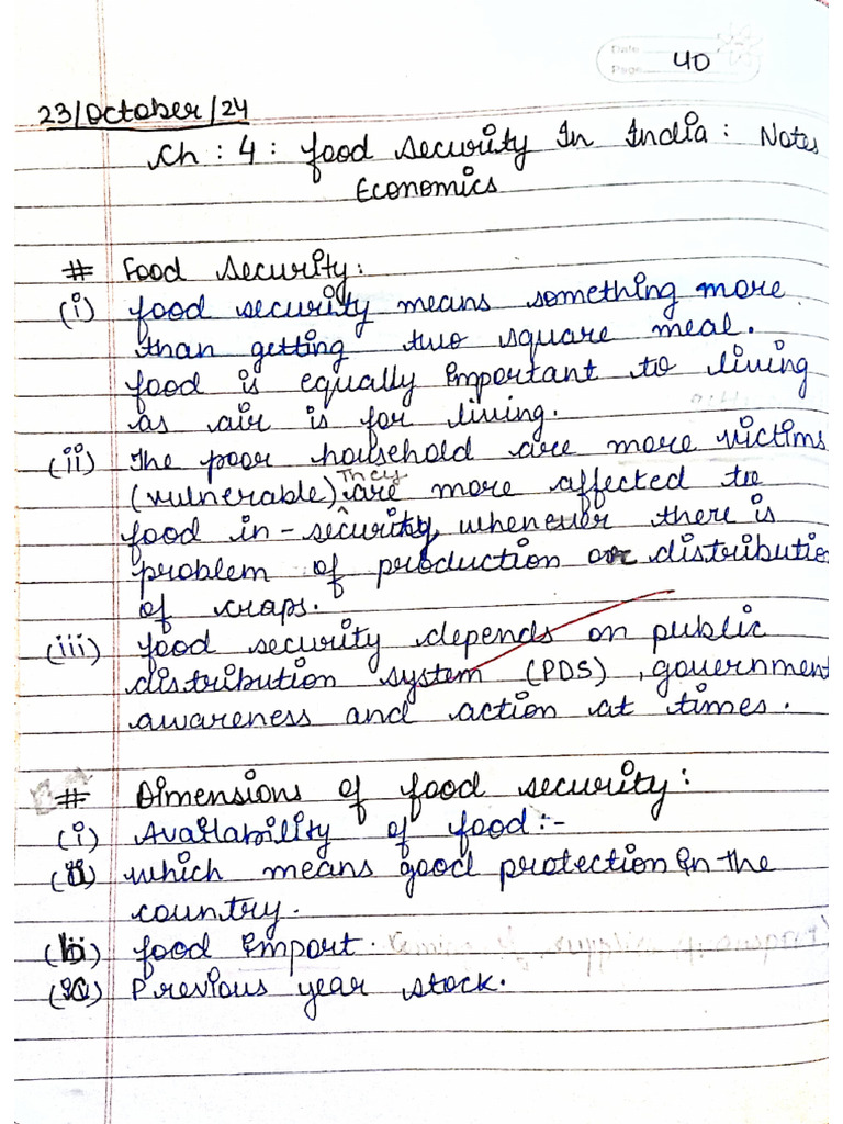 CH 4 Economics Notes Class 9 | PDF