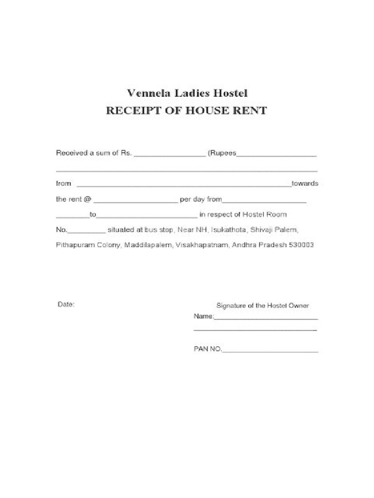 PG Rent Receipt | PDF