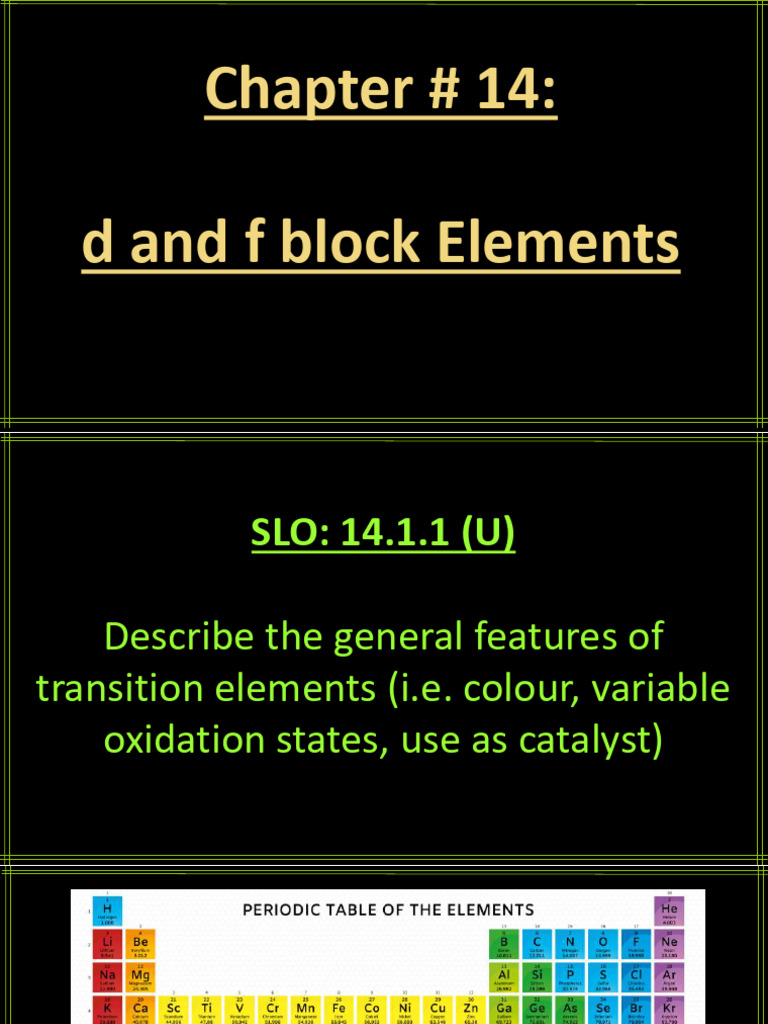 Understanding d and f Block Elements | PDF | Coordination Complex ...