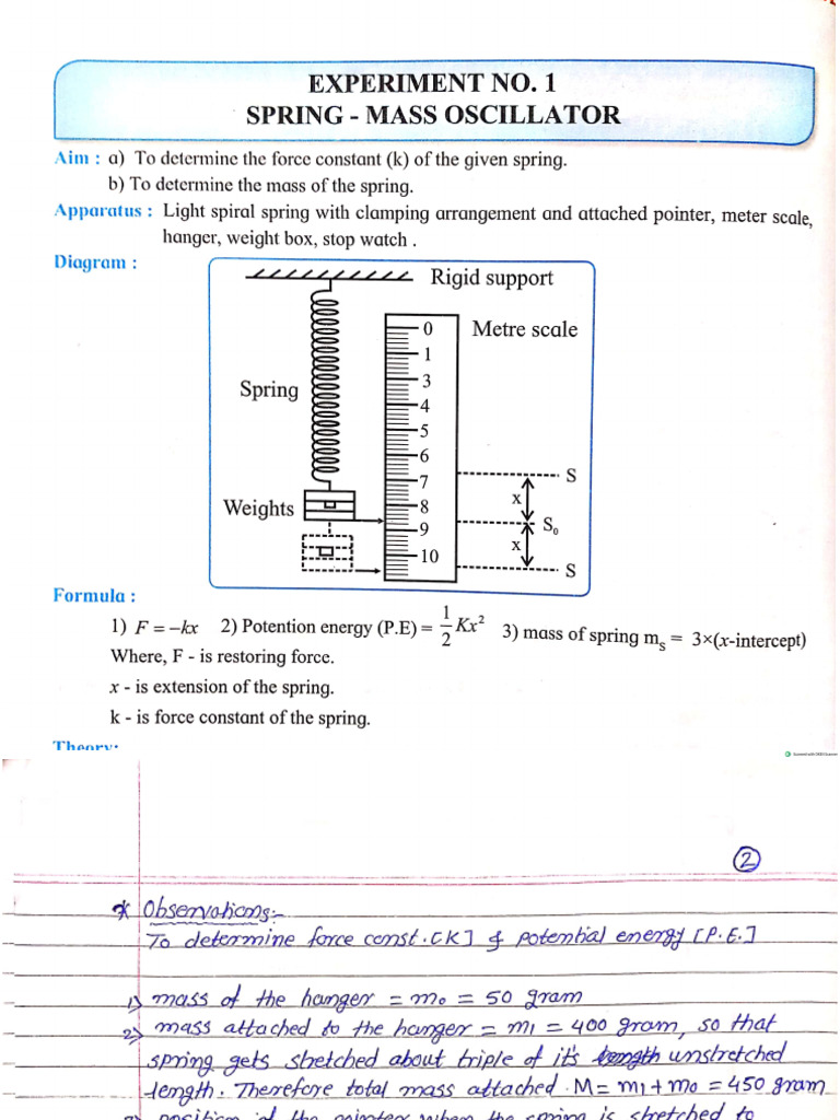 E1 Spring Mass Oscillator (12th) | PDF