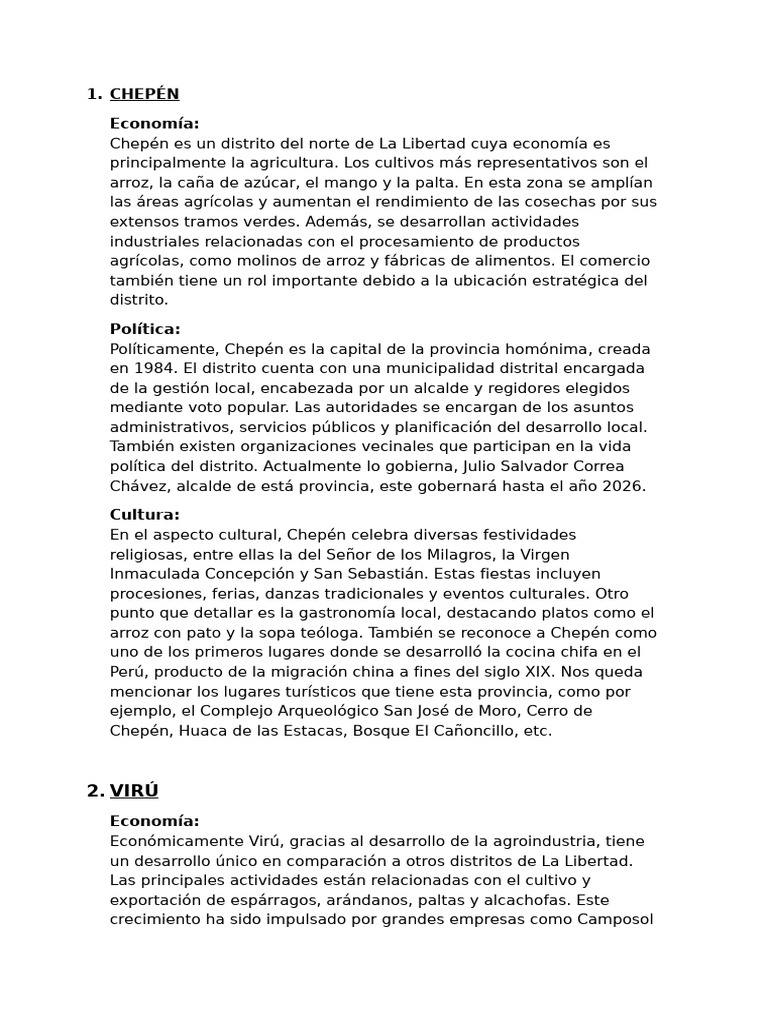 CHEPÉN Y VIRÚ - Comunicación Eficaz | PDF | Agricultura