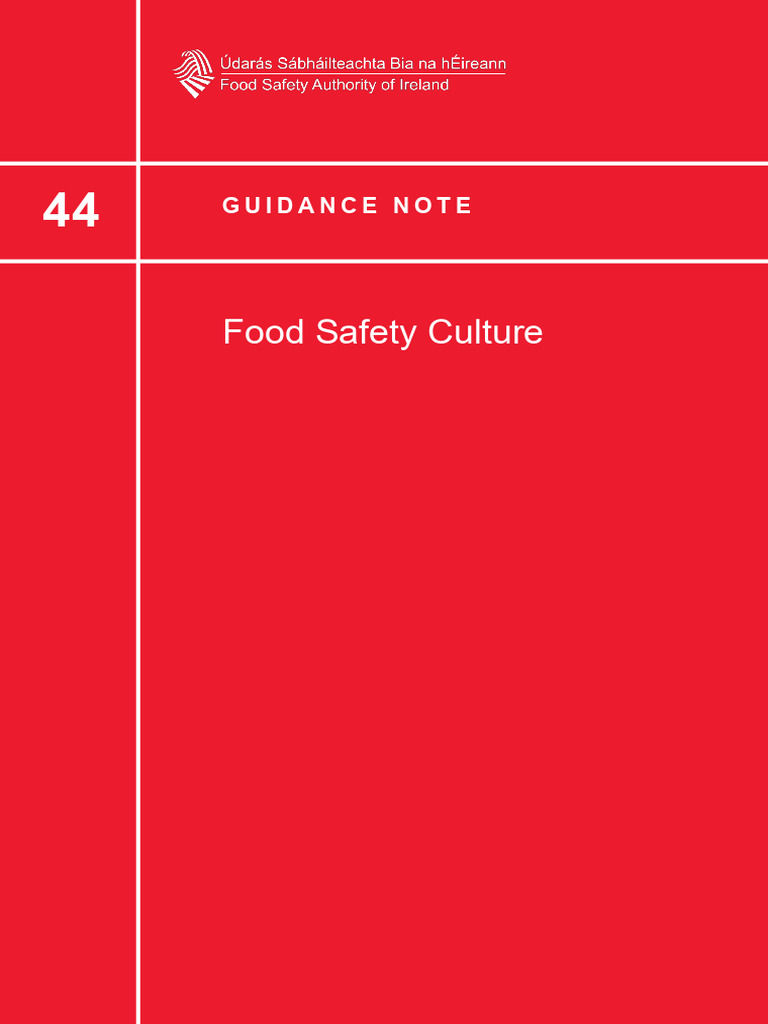 Food Safety Culture Guidance Note 44 | PDF | Food Safety | Regulatory ...