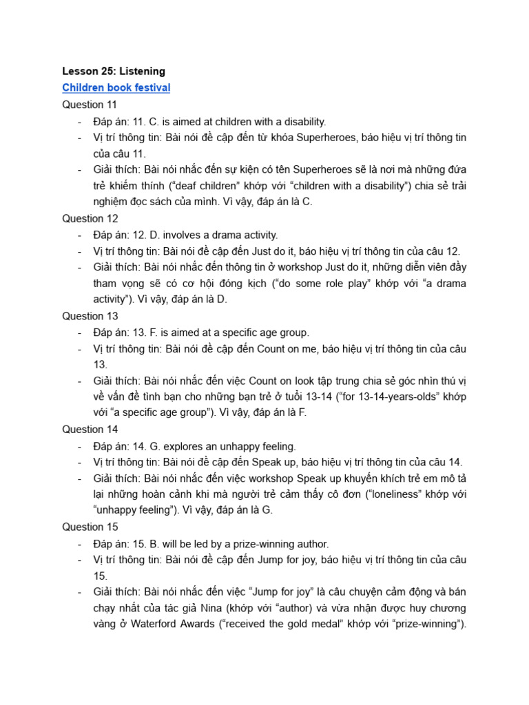 Children Book Festival: Lesson 25: Listening | PDF