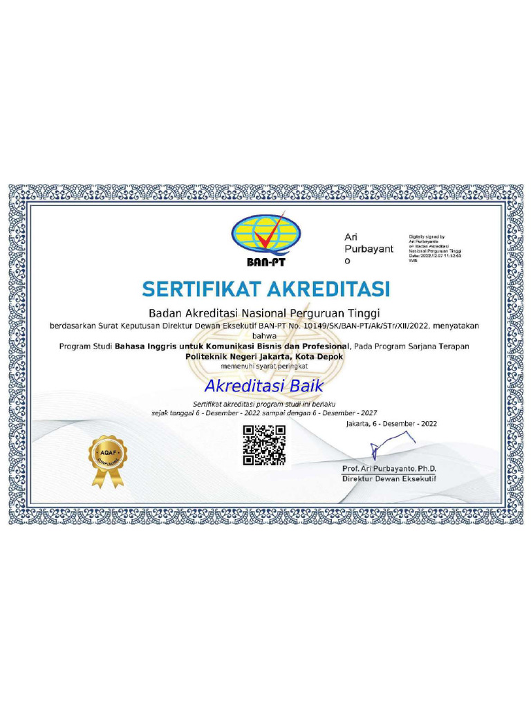Akreditasi Bispro | PDF
