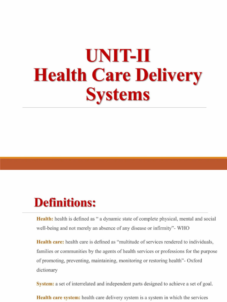 Health Care Delivery System | PDF