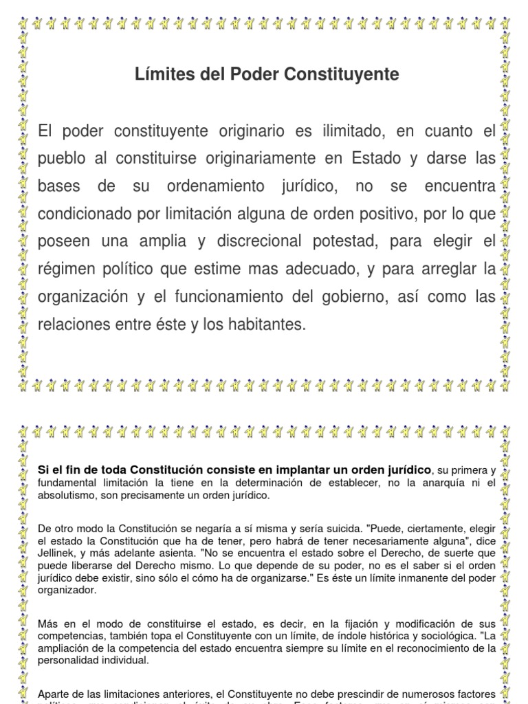 Límite Del Poder Constituyente | PDF | Estado (política) | Constitución