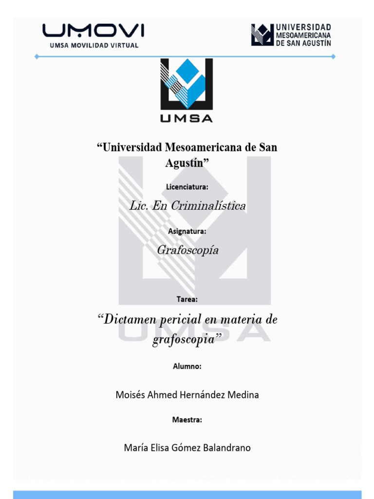 Dictamen Pericial Grafoscopía - Moises Hernandez | PDF