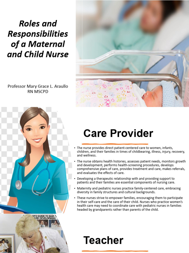 Maternal and Child Nurse Roles Explained | PDF | Nursing | Health Care