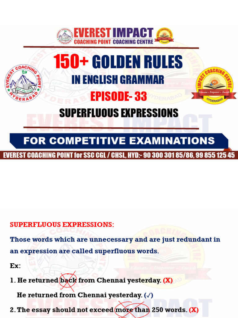 Golden Rules Ep-33 Class Notes | PDF