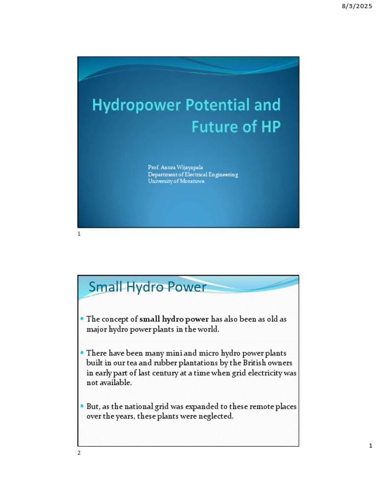 1 - Hydropower Potential and Future of HP | PDF | Hydroelectricity ...