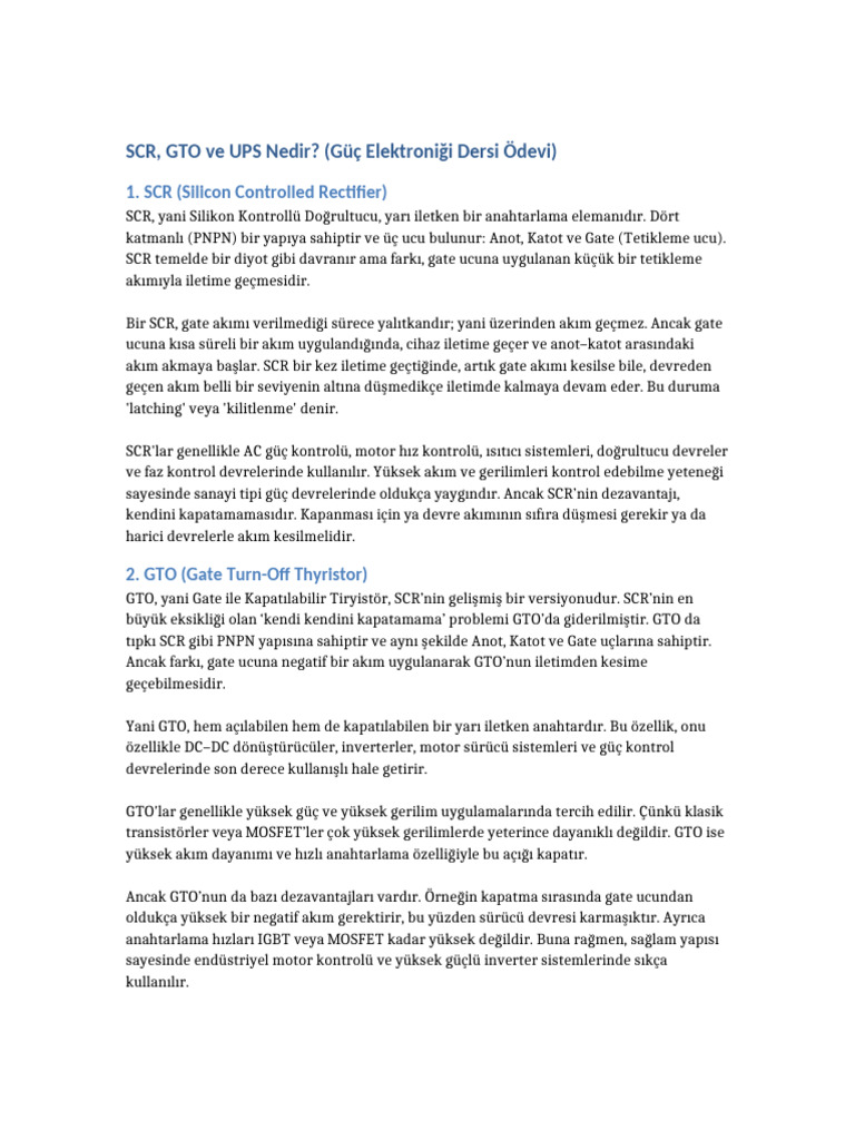 SCR GTO UPS Odev | PDF