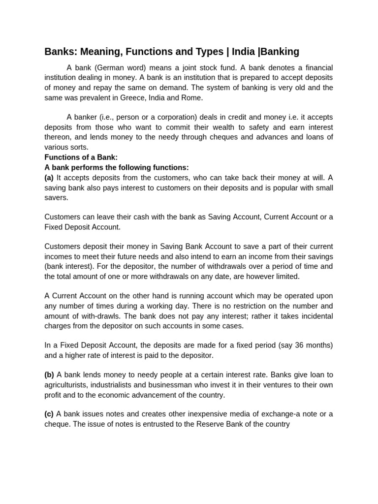 Types of Banking | PDF | Banks | Central Banks