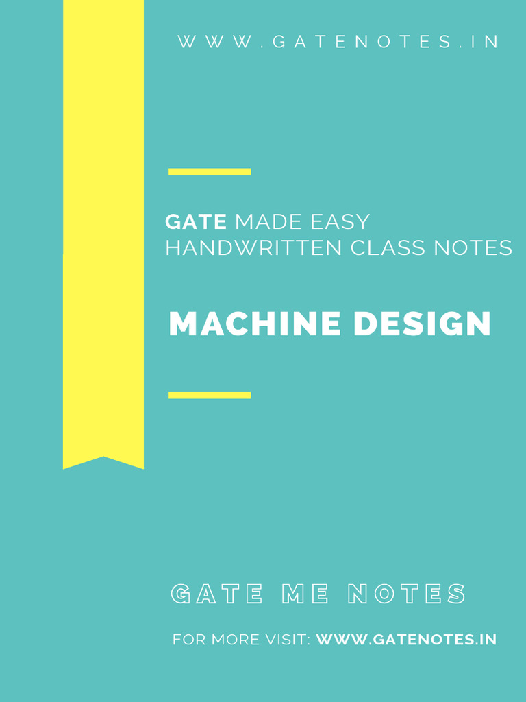 4.machine Design GATE ME NOTES (W) Optimize | PDF | Chess Openings ...