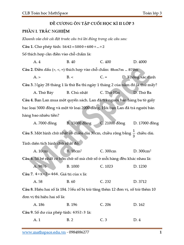 Ôn Lop 3 | PDF