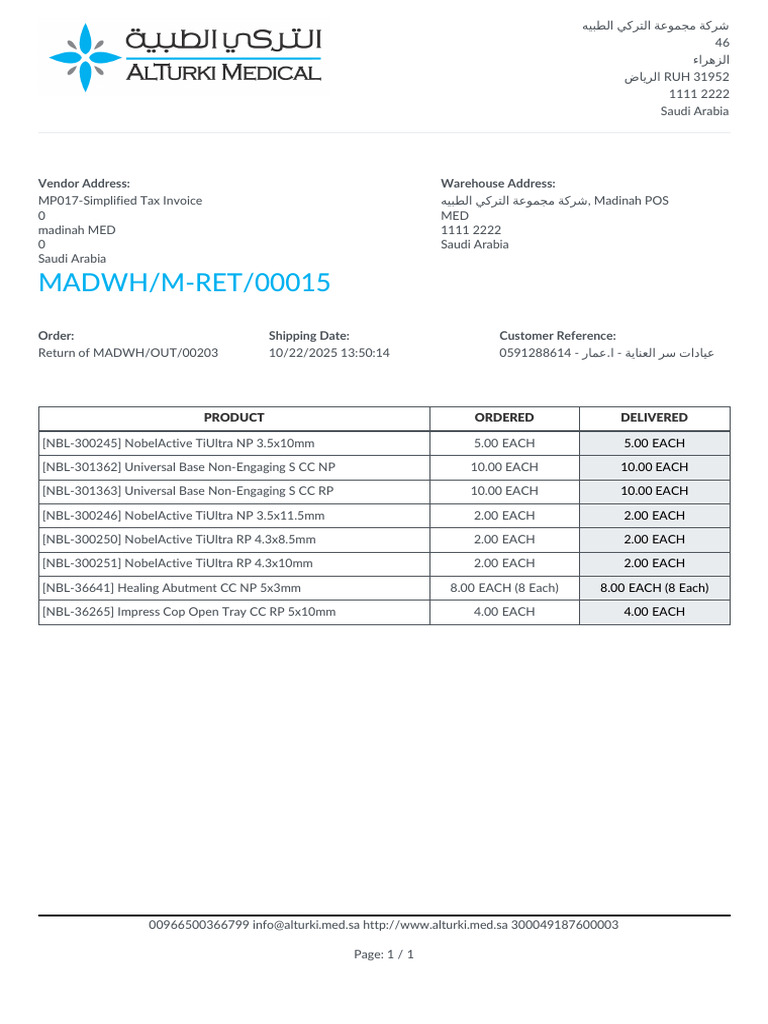 Delivery Slip - MP017-Simplified Tax Invoice - MADWH - M-RET - 00015 | PDF