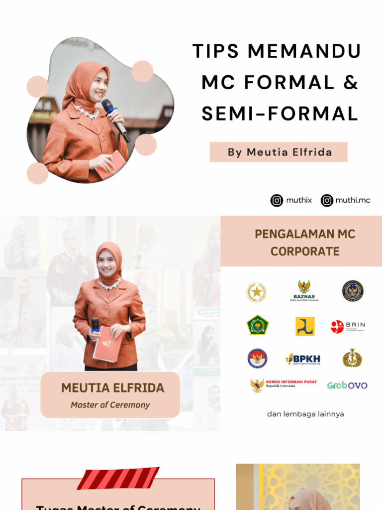 Materi Tips Memandu MC Formal & Semi Formal - Meutia Elfrida | PDF