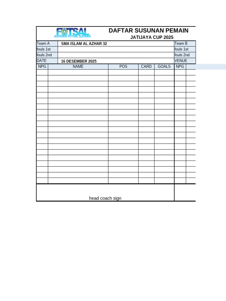 DSP Futsal Sma Jatijaya Cup 2025 | PDF | Sports Equipment | Games Of ...