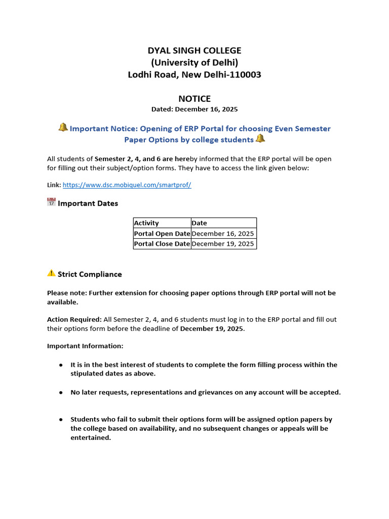Notice For Opening of Portal | PDF