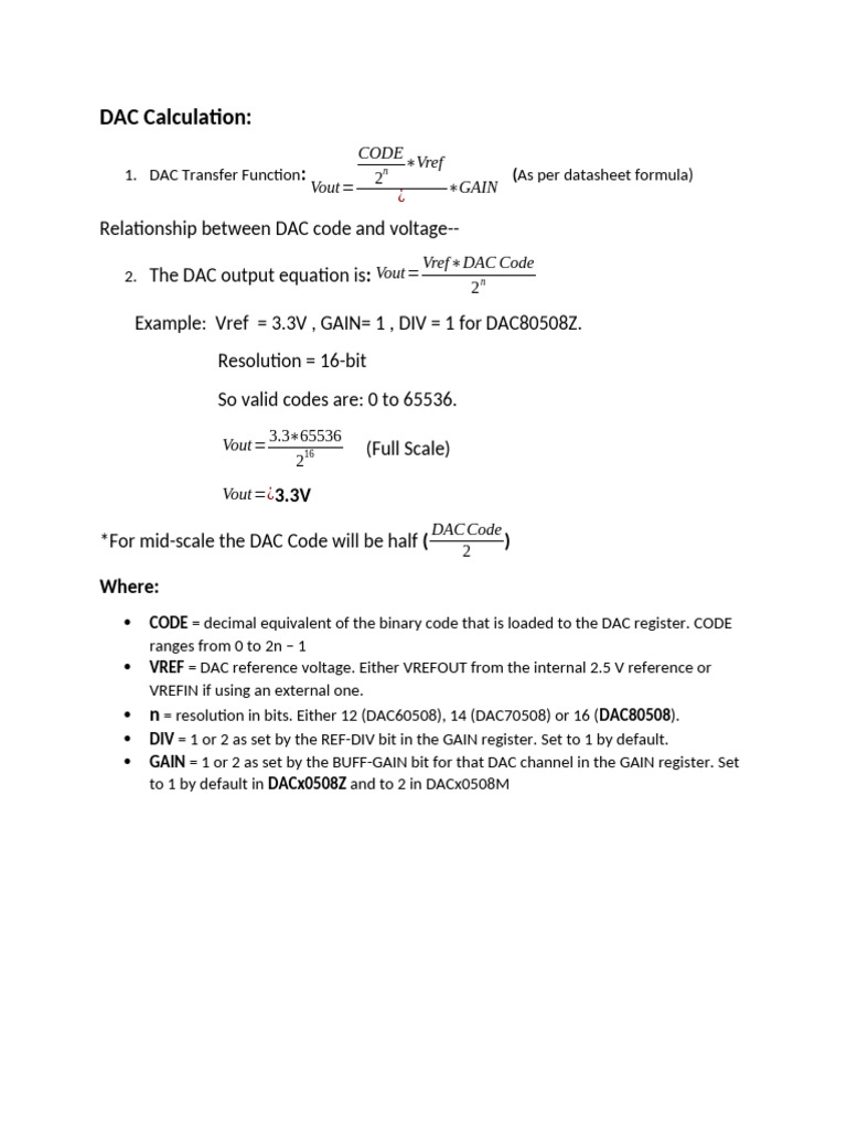 DAC Calculation | PDF
