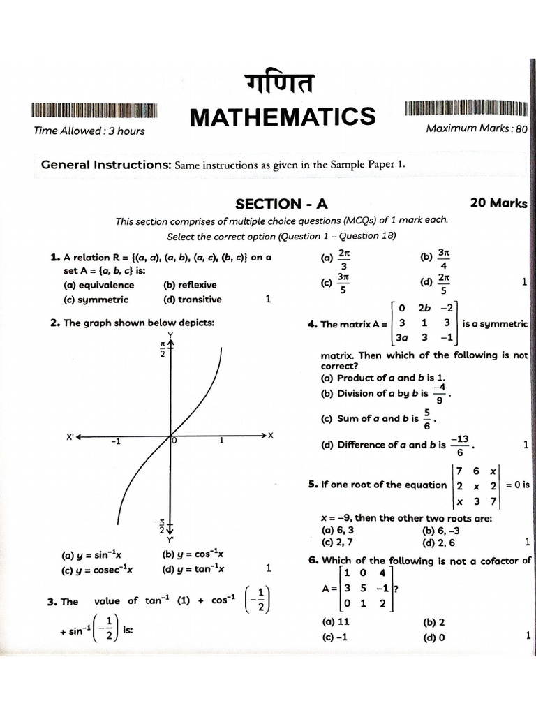 Maths Sample Paper - 3 | PDF