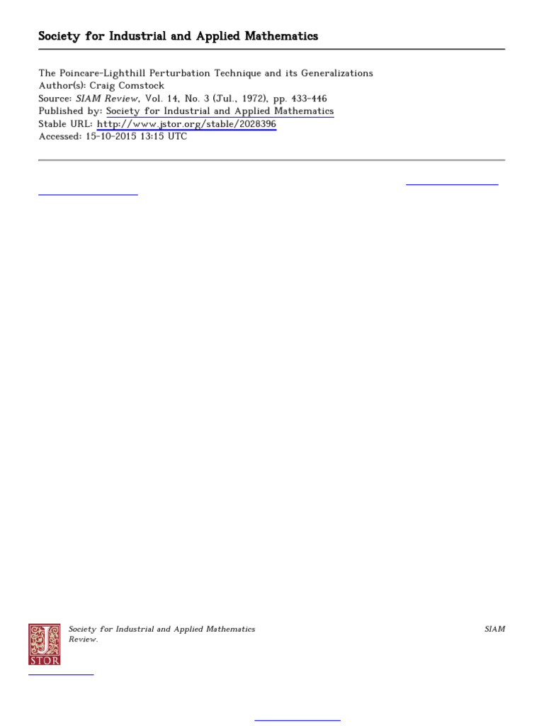 SIAM 14 1972 Comstock Lighthill Method | PDF | Mathematics | Applied ...