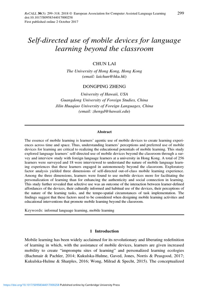 Self Directed Use of Mobile Devices For Language Learning Beyond ...