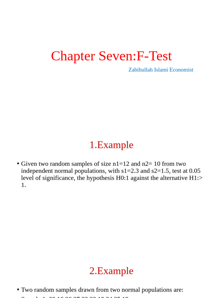 F Test | PDF